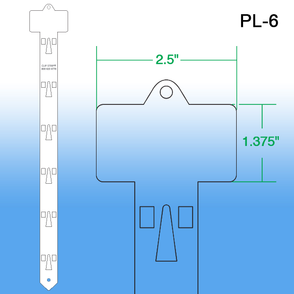Posi-Lok™ by Clip Strip®, 6 Hook Positions, 18.625" Merchandising Strip ...